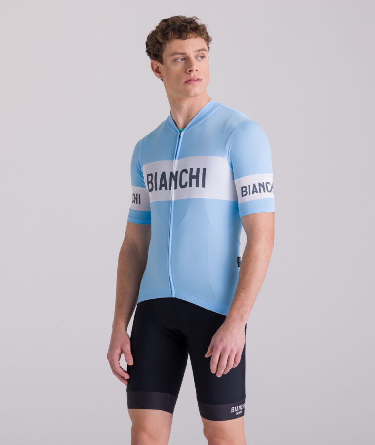 Bianchi Retro Short Sleeve Jersey – Light Blue/Celeste – Vintage Style